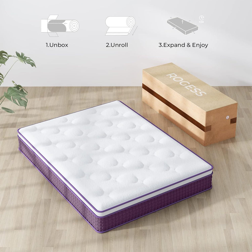Spring-Loaded Hybrid Mattress 10 Inches helps relieve physical stress ...
